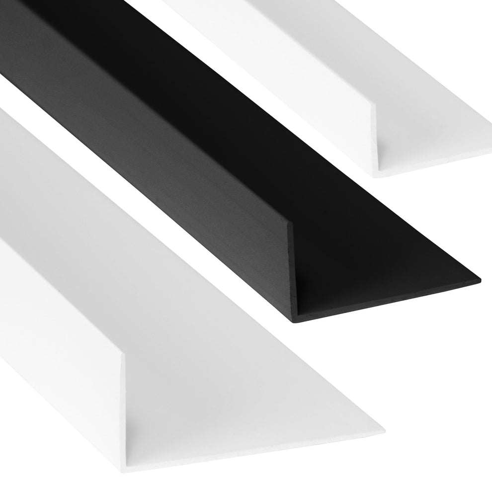 Rigid PVC Unequal Angle Trim – Odd Leg 90° Trim in White or Black ...